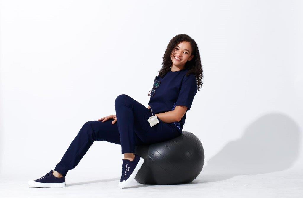 Navy Top with Shwe Shwe Side Panel - NKC Creativity